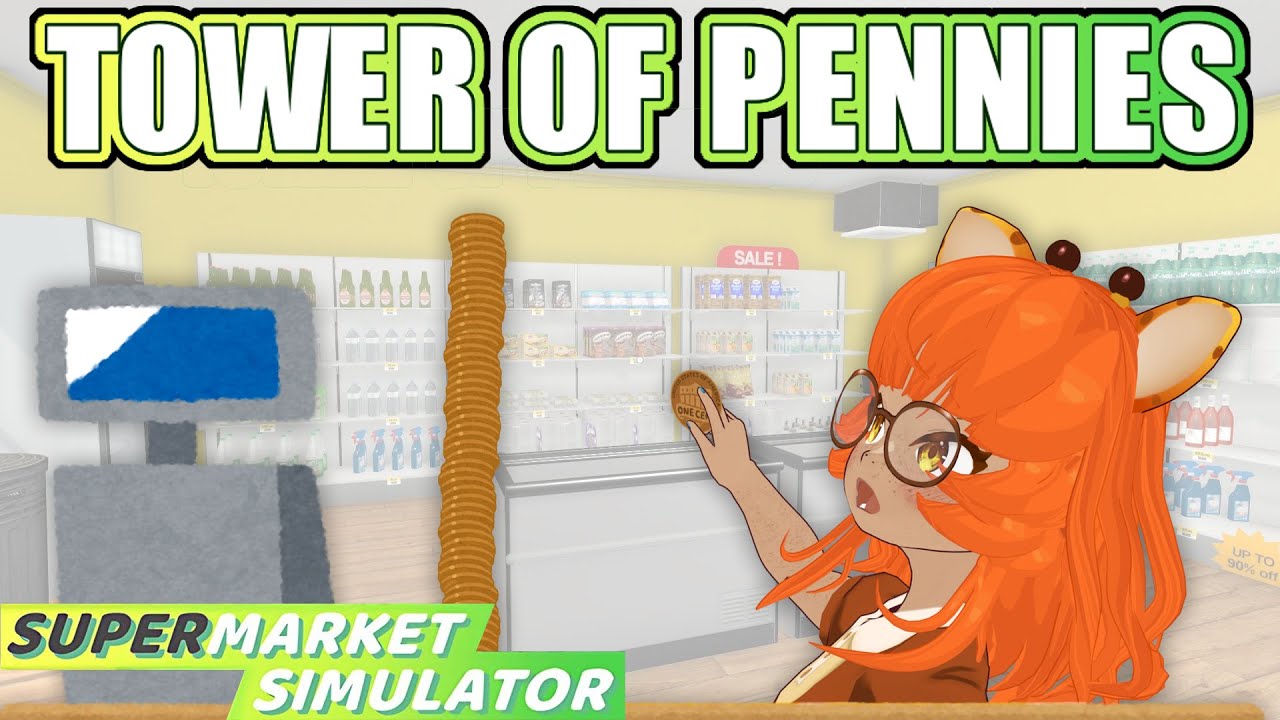 Tower of Pennies 【SUPERMARKET SIMULATOR】 - YouTube