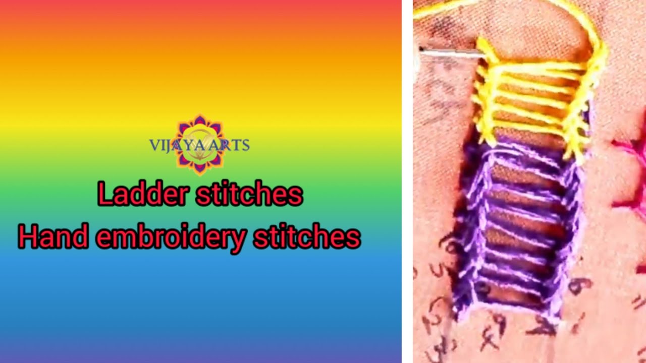 ladder stitches| vijaya Arts | hand embroidery stitches easy stitches ...