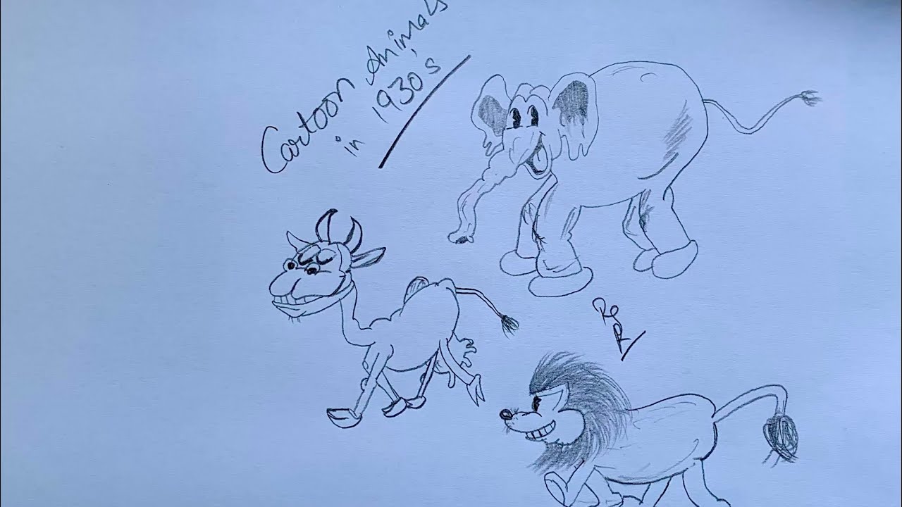 Drawing Animal Cartoons in 1930s Vintage Animation Style - YouTube