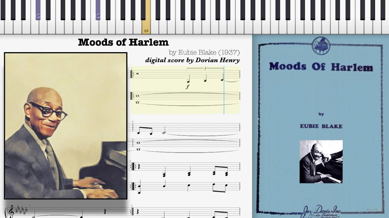 Moods of Harlem by Eubie Blake (1937, Jazz piano) - YouTube
