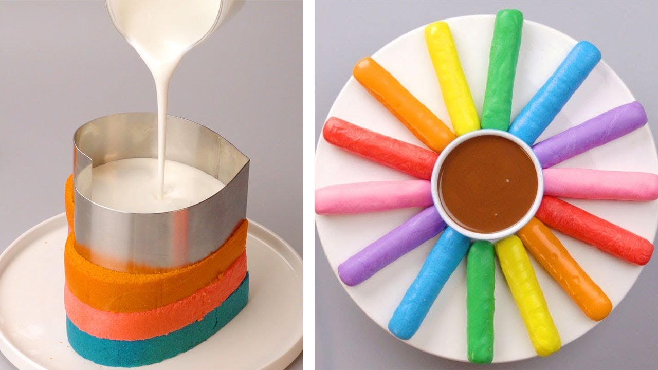 10+ Perfect Rainbow Cake Decorating Tutorials | So Yummy Colorful Cake ...