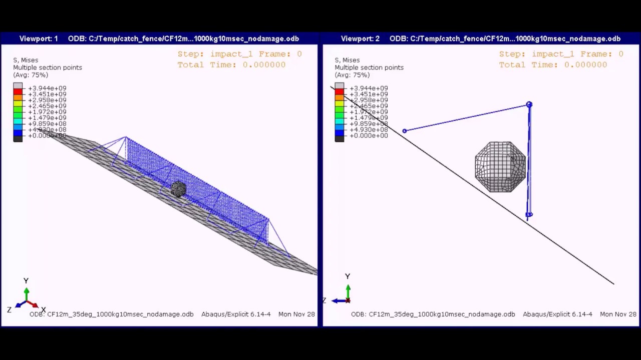 Modeling of a rockfall catch fence - YouTube