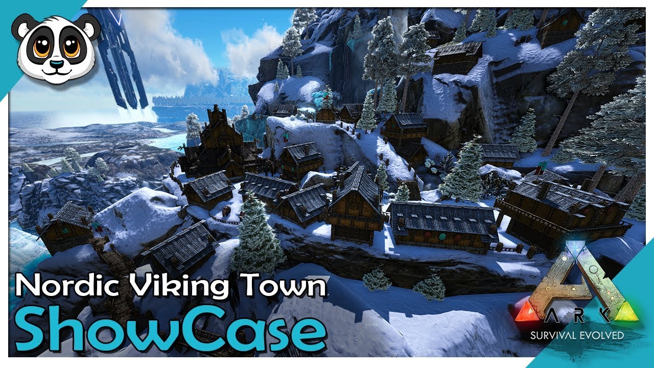 ARK Build Nordic Viking Town Showcase (No MODS) - YouTube