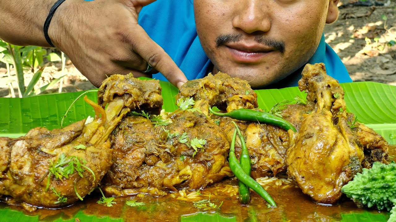 EATING CHICKEN CURRY WITH BASMATI RICE - YouTube
