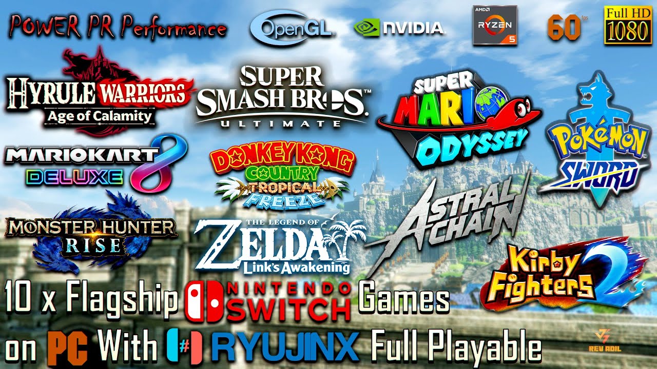 10 RYUJINX PLAYABLE GAMES 2021 | Nintendo Switch on PC | Ryujinx POWER ...