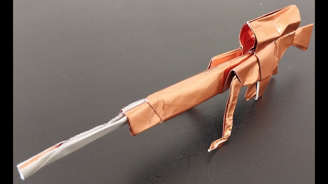 Origami Longbow Sniper Rifle by Jayson Merrill tutorial part 2. - YouTube