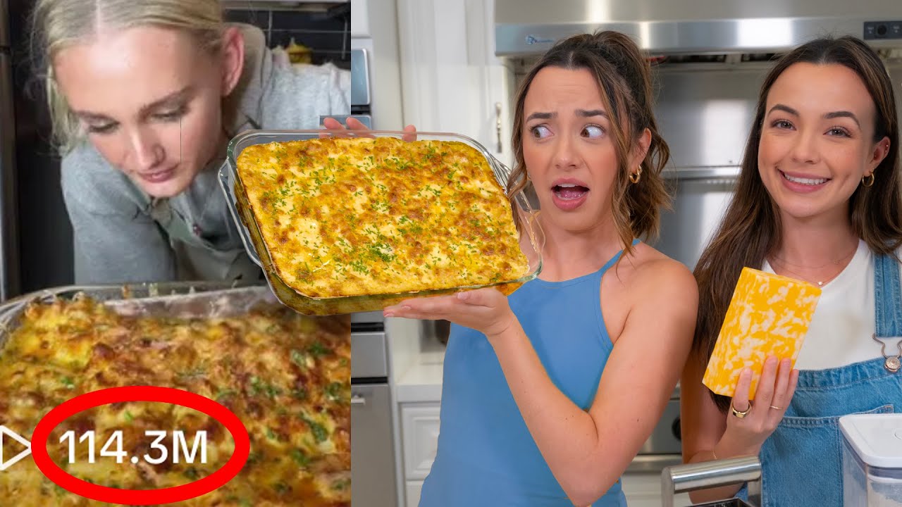 We Try to Make the Viral TikTok Mac and Cheese - Merrell Twins - YouTube