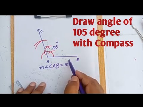 How to draw angle of 105 degree with compass - YouTube