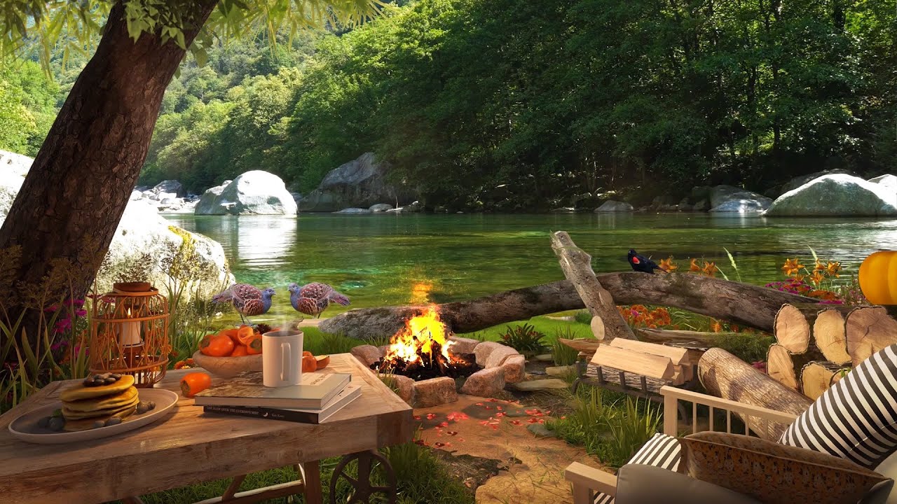 Beautiful Summer Forest Soundscape, River and Birdsong for Relaxation ...