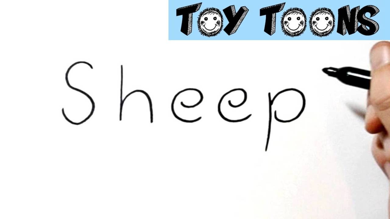 How to Turn Words Sheep into a Cartoon for Kids - YouTube