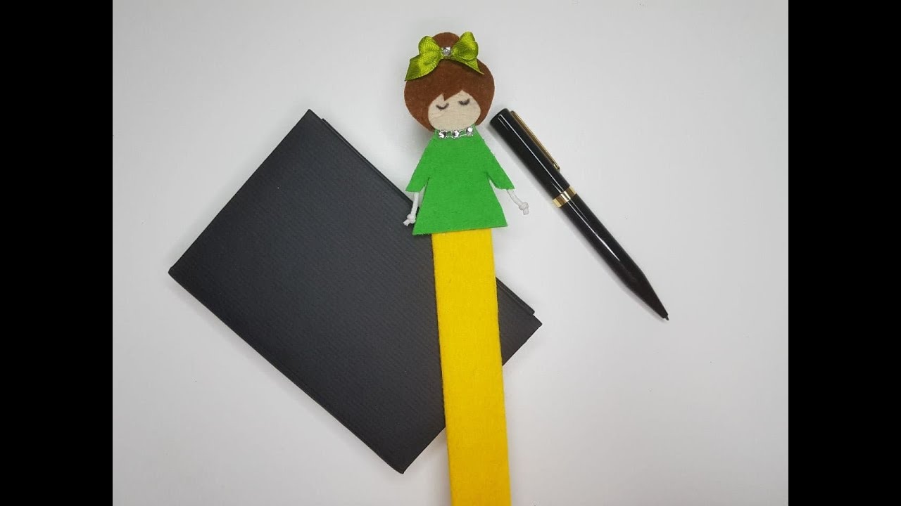 Do-it-yourself doll bookmark from felt || School crafts - YouTube
