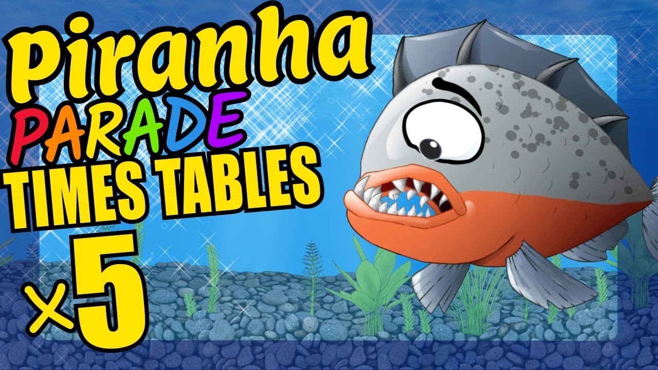 Piranha Teaching Multiplication Times Tables x5 Educational Math Video ...