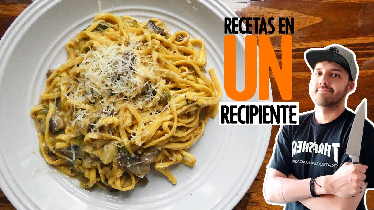 FIDEOS con HUEVO y vegetales, - Recetas en UN recipiente #3 - YouTube
