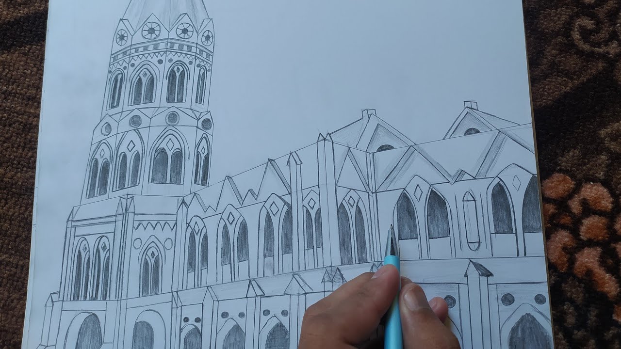 How to draw GCU Lahore | Gcu college university drawing Lahore - YouTube