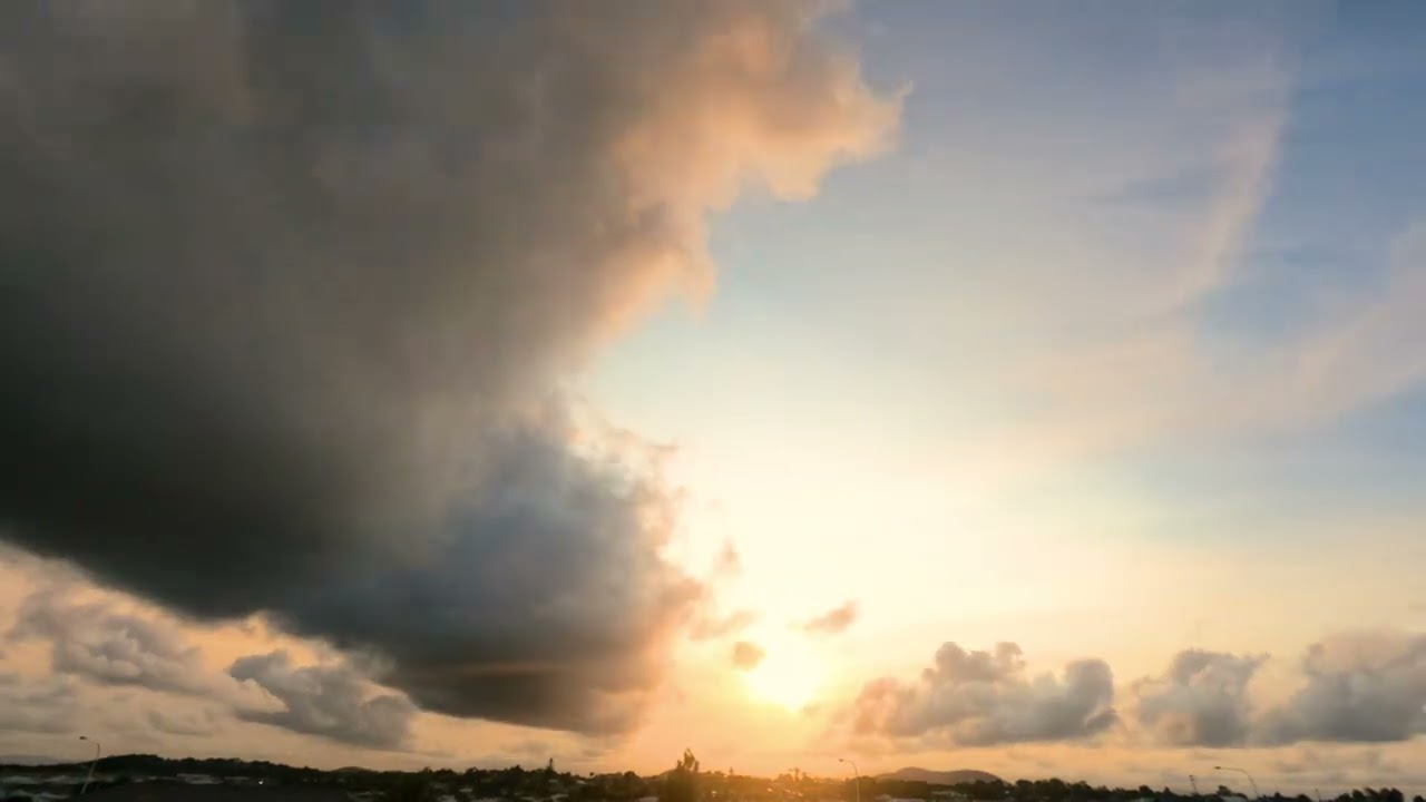 Volcano Dust Sunset Time-Lapse over Rural View Mackay Qld 4K Go Pro Jan ...