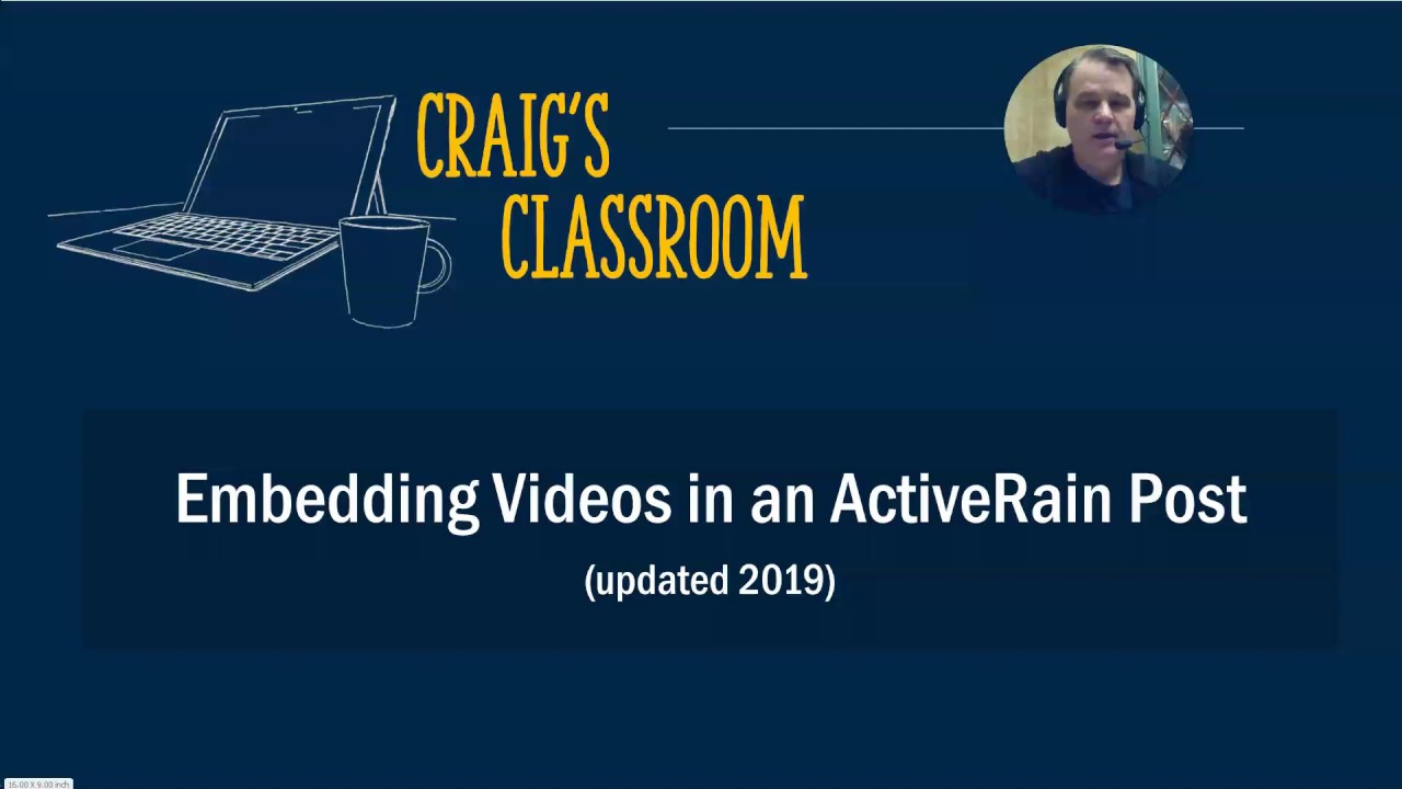 How to Embed a Video Into an ActiveRain Blog Post (2019 update) - YouTube