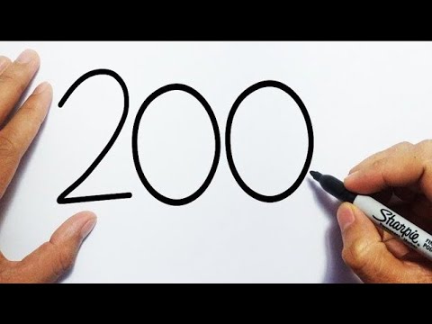 How To Draw A Rabbit From Numbers 200 - YouTube