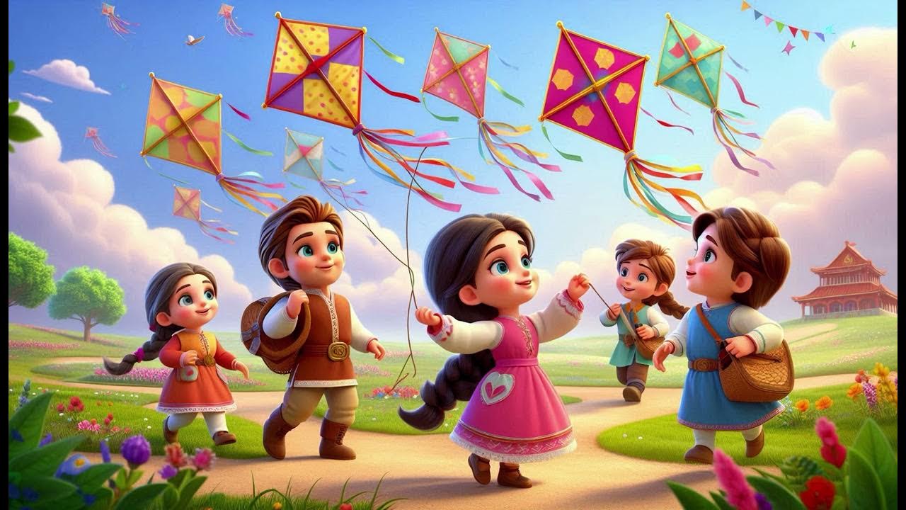 Five Little Kites | Nursery Rhymes & Kids Songs - YouTube
