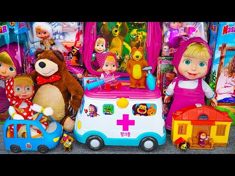 Satisfying with Unboxing Cute Masha and The Bear Doctor toys, Ambulance ...