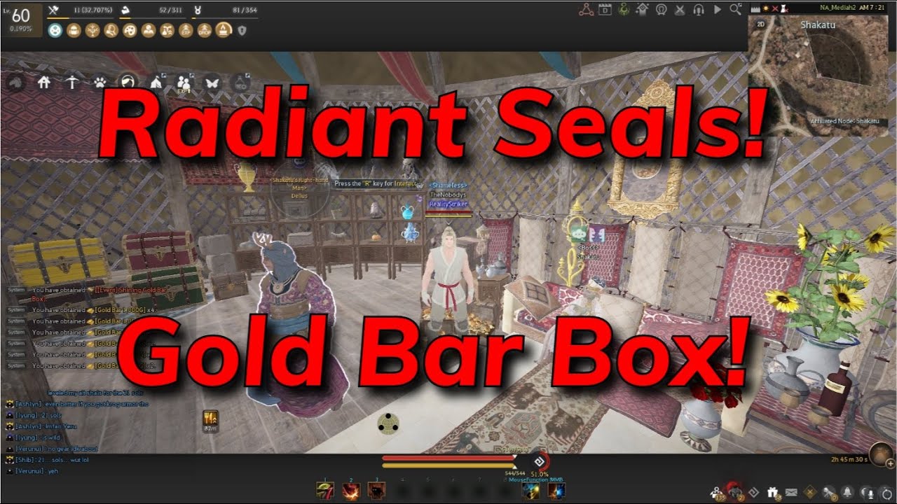 Radiant Shakatu's Seal Guide And Gold Bar Box Opening | Black Desert ...