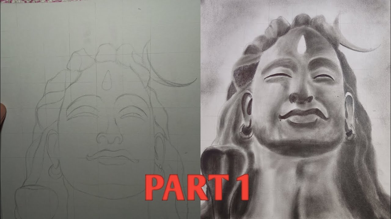 How to draw adiyogi statue drawing portrait #viral #drawingtutorial # ...
