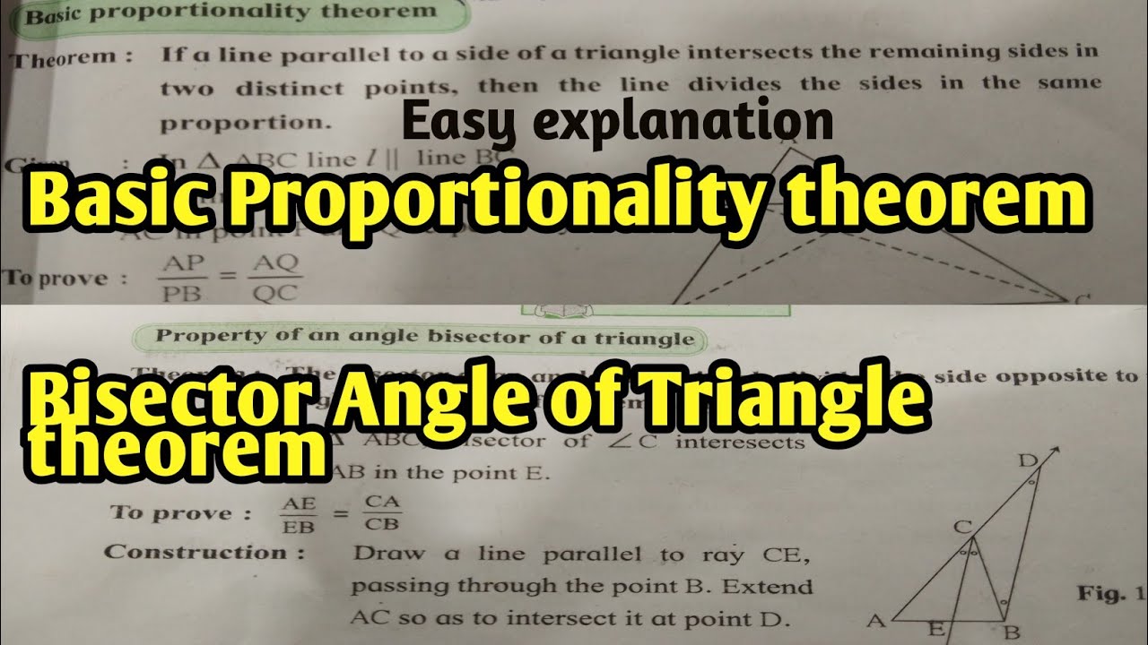 Basic Proportionality and Bisector Angle Theorem Easy method - YouTube
