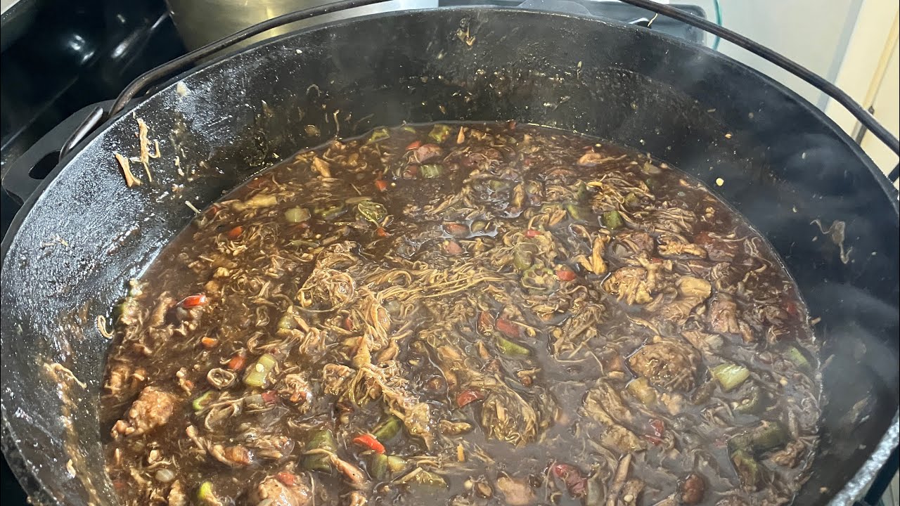 A Halloween Magic Potion...Gumbo in a Cast Iron Cauldron - YouTube