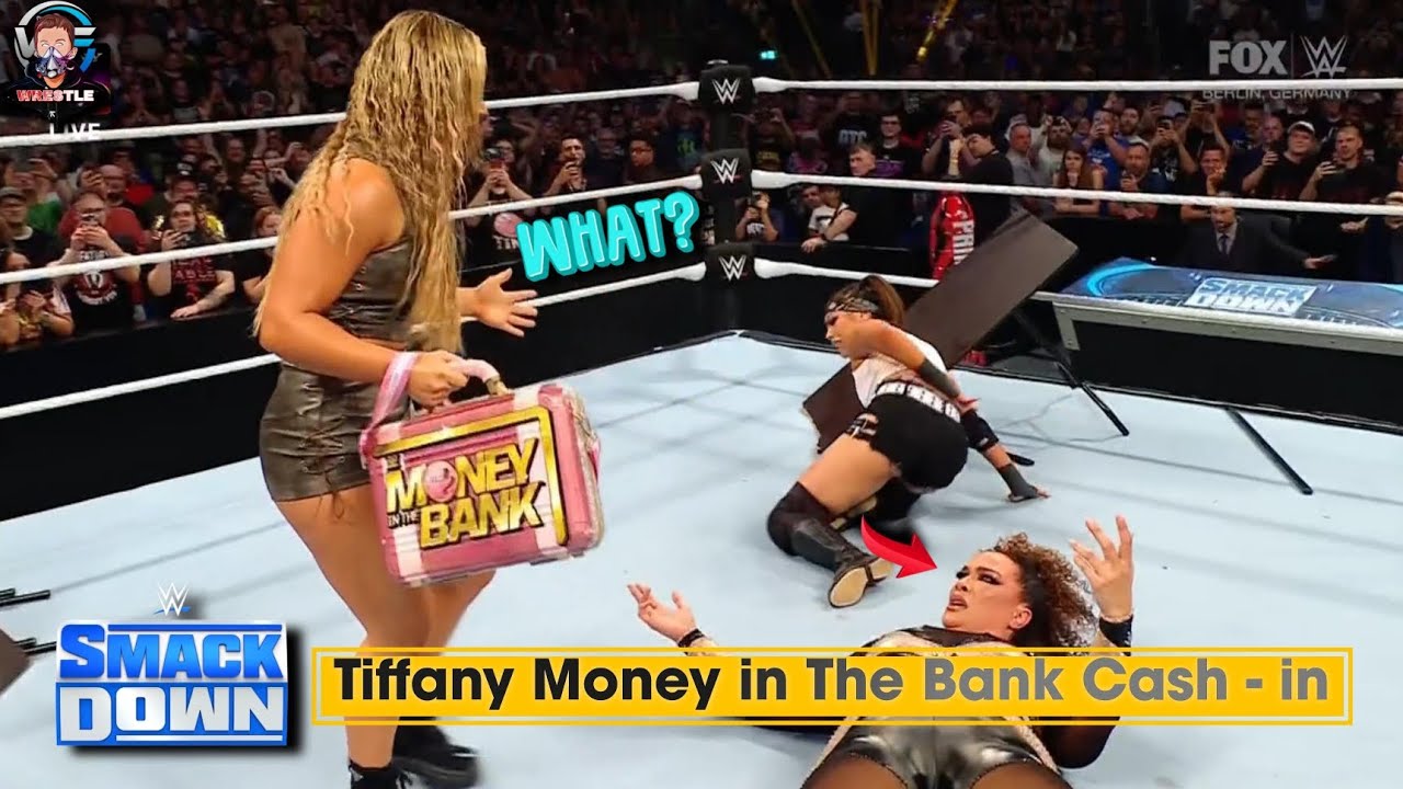 "WHAT😳🤩" Tiffany Stratton Cash In Money in The Bank on Nia Jax - WWE ...