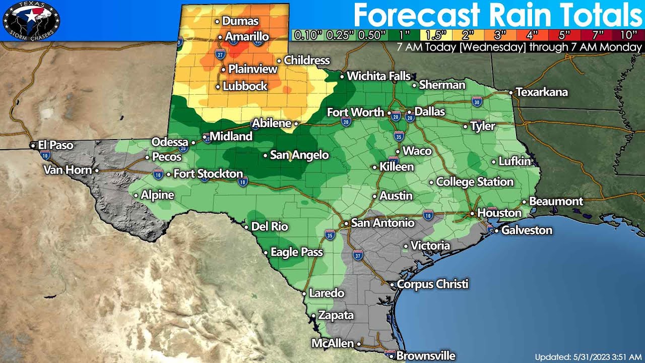Rowdy storms and heavy rain potential returns to Western Texas - YouTube