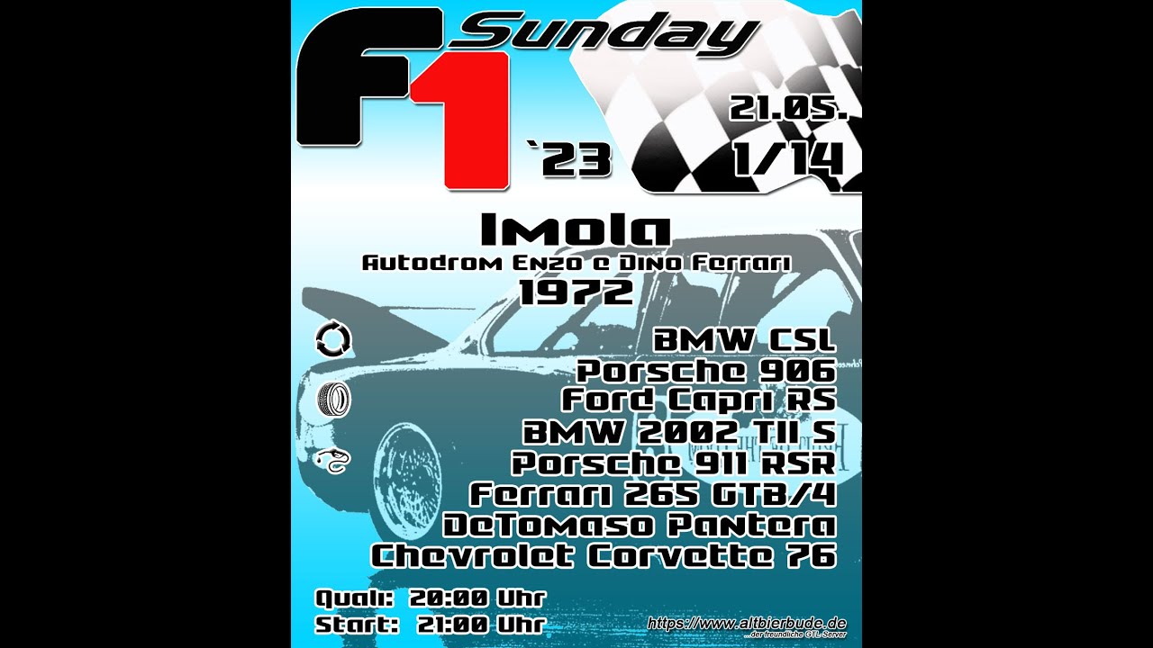 ABB F1 Sunday Cup, 14 Races, RACE 1 IMOLA 1972, Porsche 911 RSR (old ...