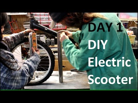 DIY Electric Scooter build - Day 1 - 1-1-2017 - Start of Frame - YouTube