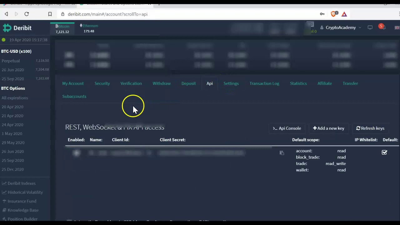 Api Tutorial for Deribit App - YouTube