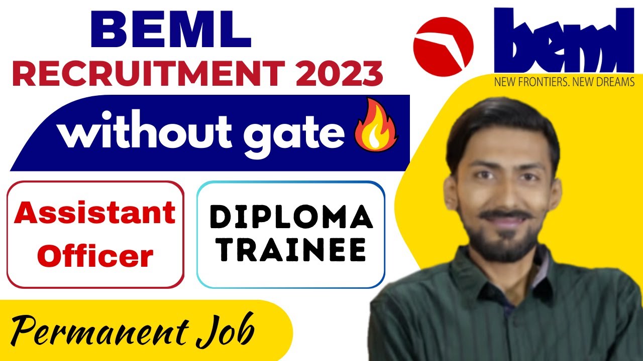 BEML recruitment 2023 | NO GATE | Assistant Engineer | Diploma Trainee ...