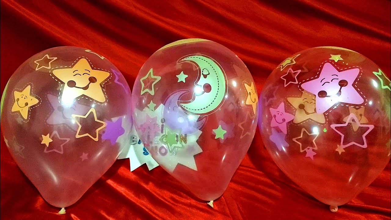 STAR MOON BALLOON INFLATION AND POPPING!!! - YouTube