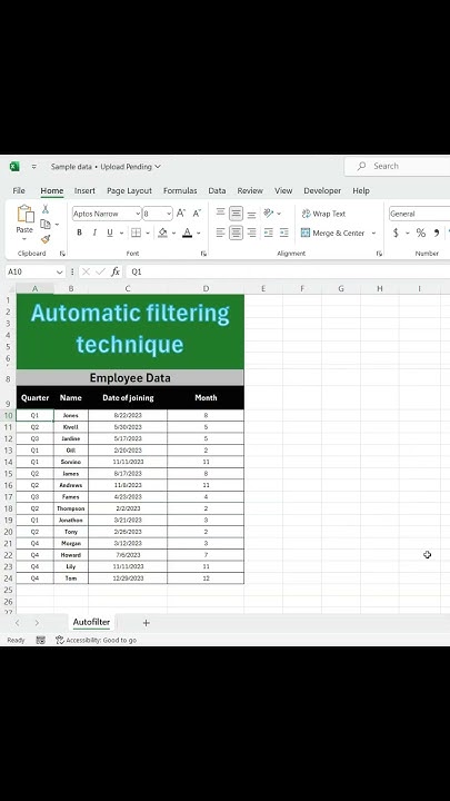 Quickly Apply AutoFilter with Excel's Quick Access Toolbar! - YouTube