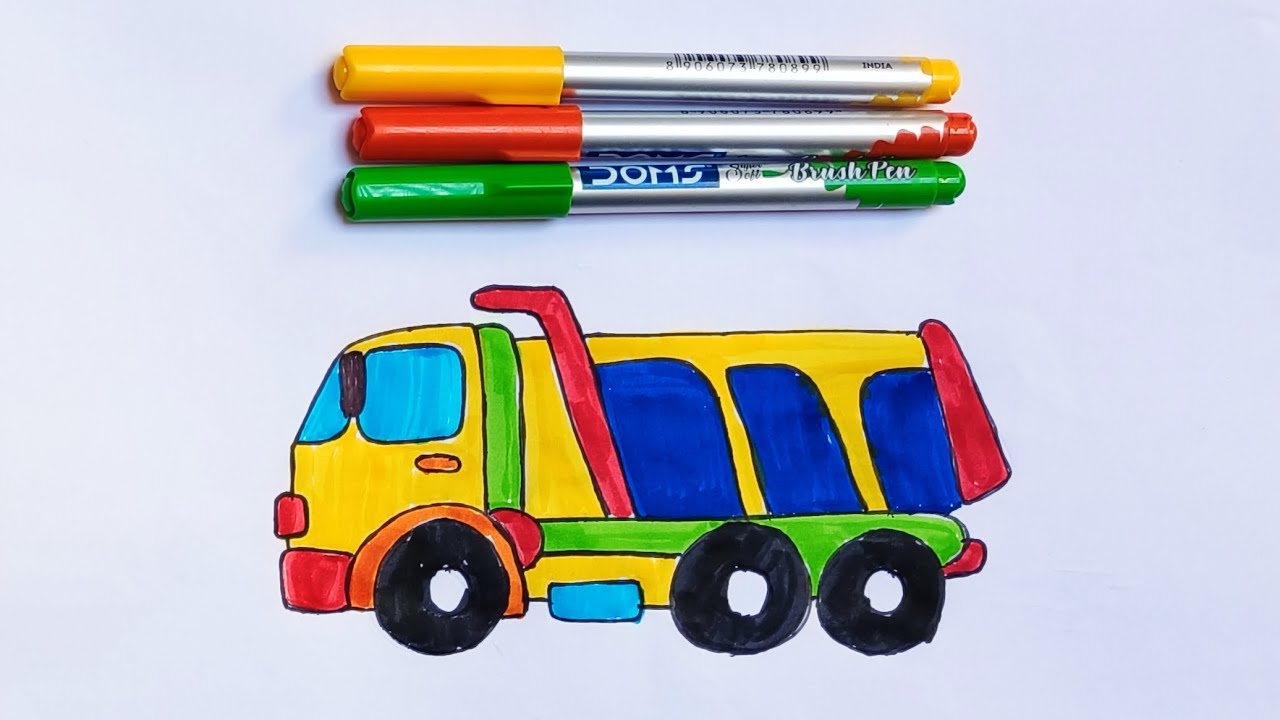 How to draw truck easy and simple drawing for kids step by step - YouTube