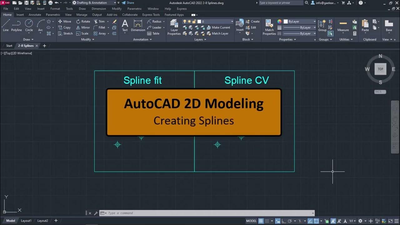 2-8 Creating Splines (AutoCAD 2022 Tutorials) - YouTube