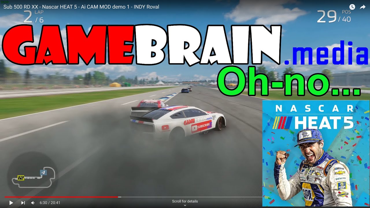 Sub 500 RD XX - Nascar HEAT 5 - Ai CAM MOD demo 1 - INDY Roval - YouTube