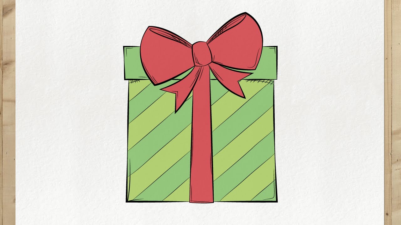 Come Disegnare un REGALO DI NATALE 🎁 | Pacco Regalo | Tutorial Disegno ...
