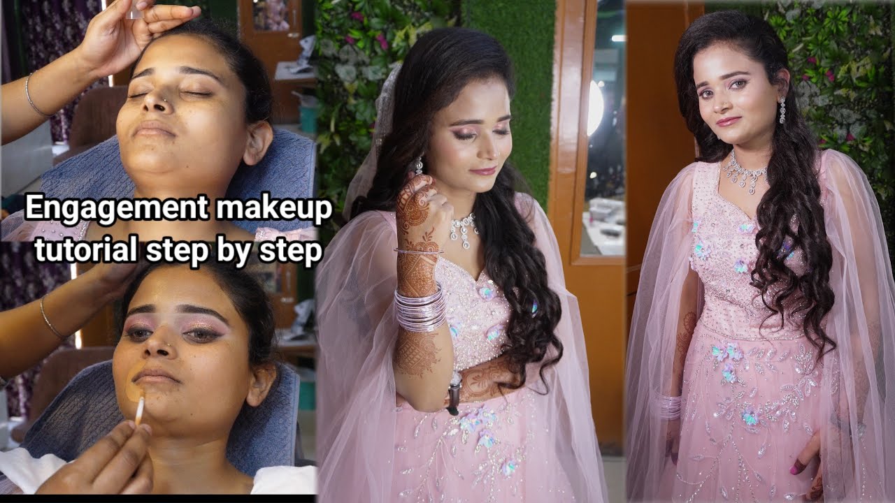 GLOSSY ENGAGEMENT MAKEUP STEP BY STEP/ MAKEUP TUTORIAL FOR BEGINNERS ...