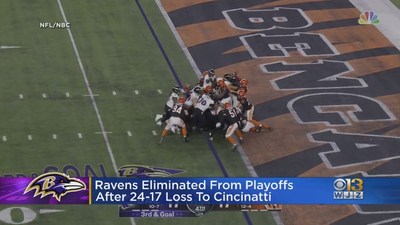 Ravens eliminated from playoffs after 24-17 loss to Cincinatti - YouTube