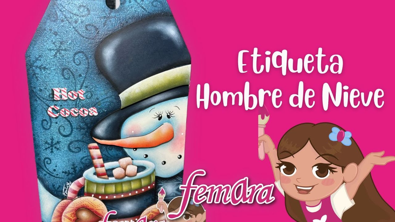 Etiqueta hombre de Nieve ️ #pinturaacrilica #navidadmanualidades - YouTube