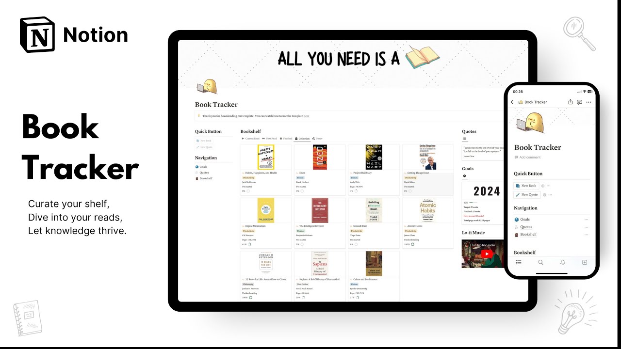 Read more books using this Simple Book Tracker! | Notion Book Tracker ...