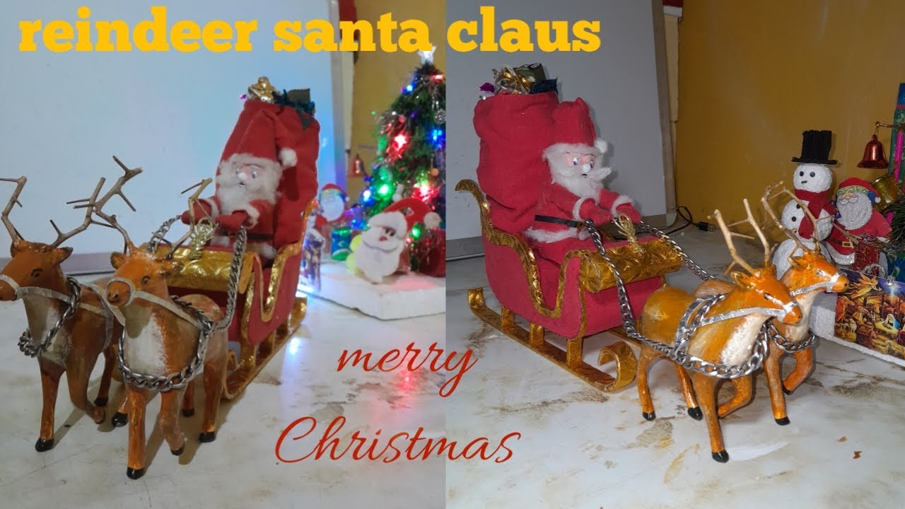 How to make Santa Claus reindeer making at home from waste materials ...