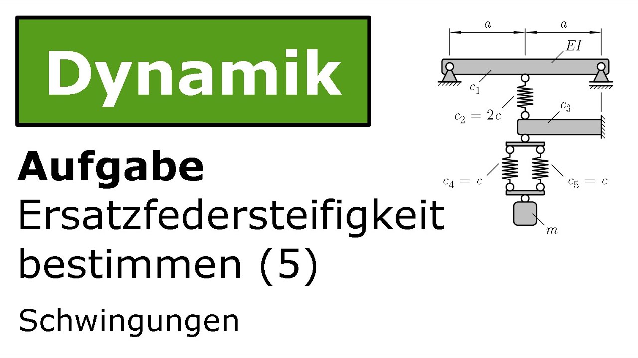 ⚙️ Ersatzfedersteifigkeit bestimmen (5) [Technische Mechanik, Dynamik ...