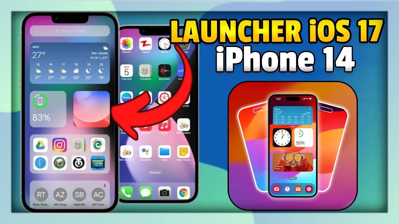 LAUNCHER iOS 17 PARA ANDROID APK │LAUNCHER DE iPhone 14 PRO│ CONVIERTE ...