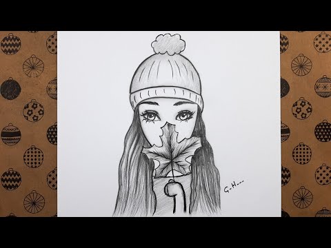 Bereli Kız Çizimi, Kolay Karakalem Çizimleri, Çizim Hobimiz Güzel Kız Resimleri