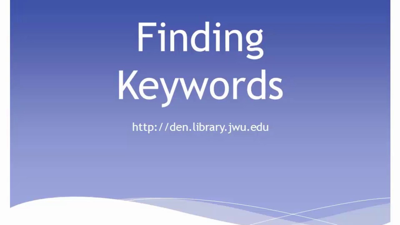 Keywords Youtube