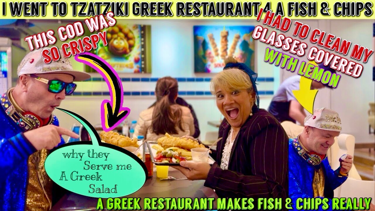 My Tzatziki Restaurant Review: FISH & CHIPS Crispy COD and LEMON Squeezes | Mr. Wig. - YouTube