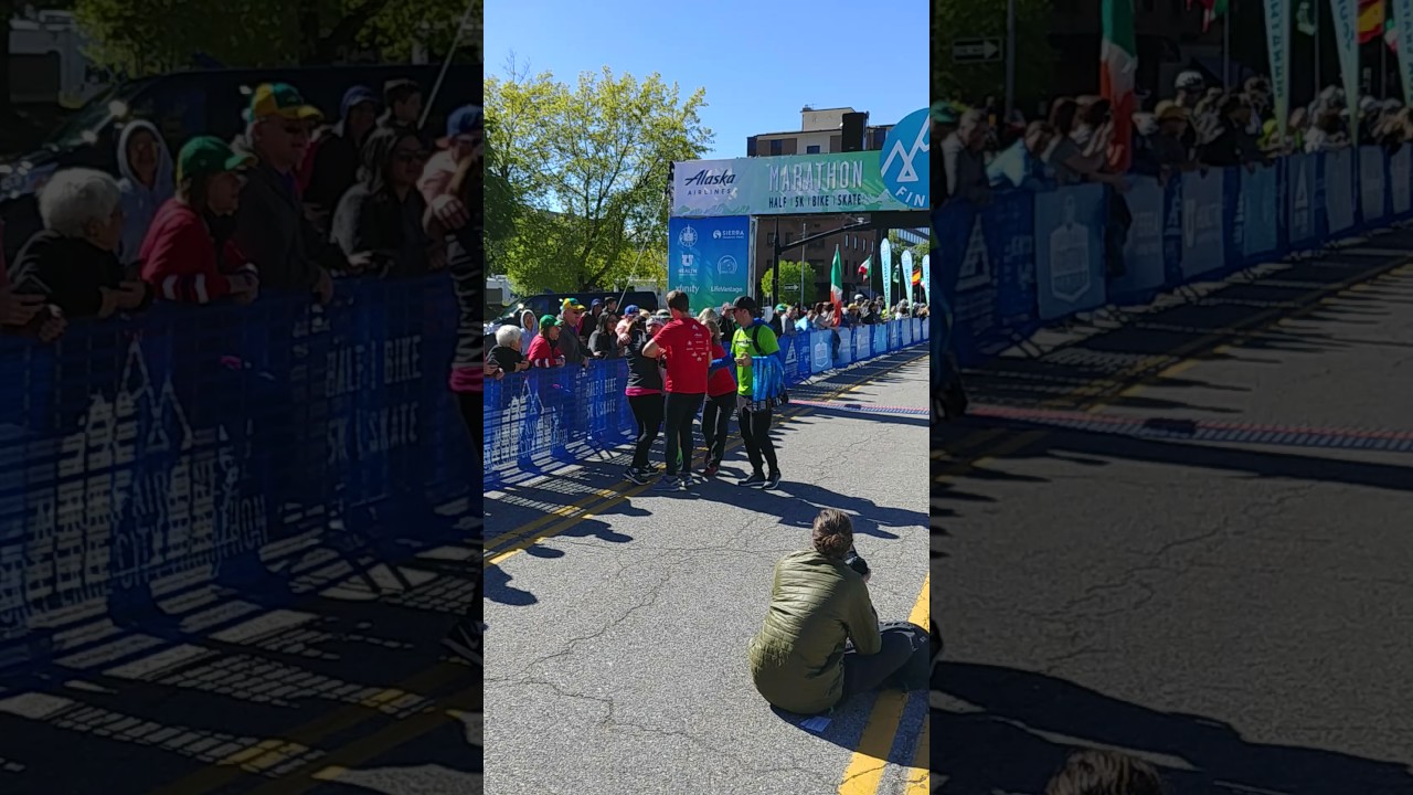 Salt Lake City Marathon 2017 - Finish Line Collapse - YouTube